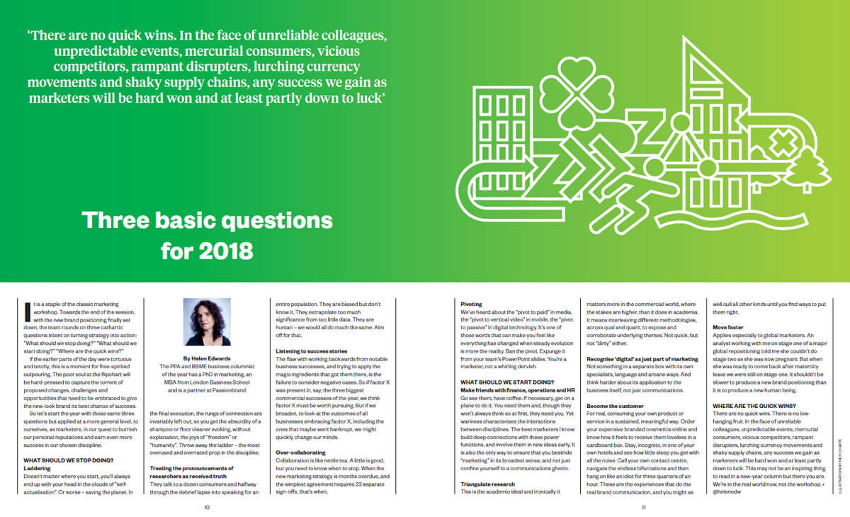 Three basic questions for 2018 - PASSIONBRAND